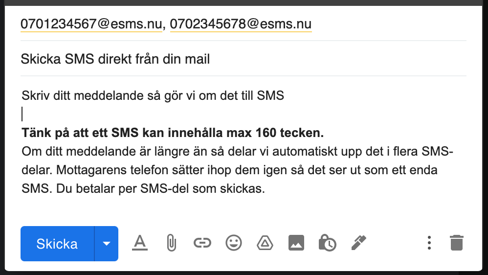 Skicka SMS via mail - Tellustalk